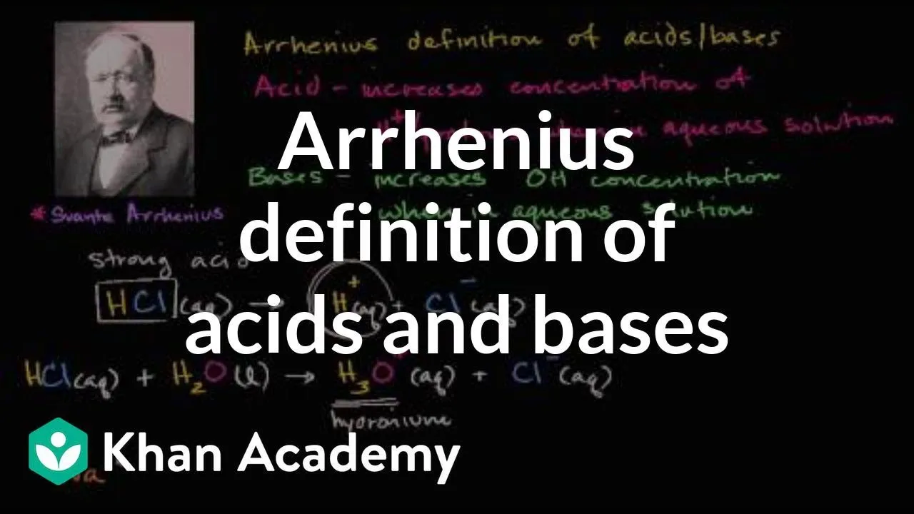 Arrhenius definition of acids and bases | Biology - ClassX
