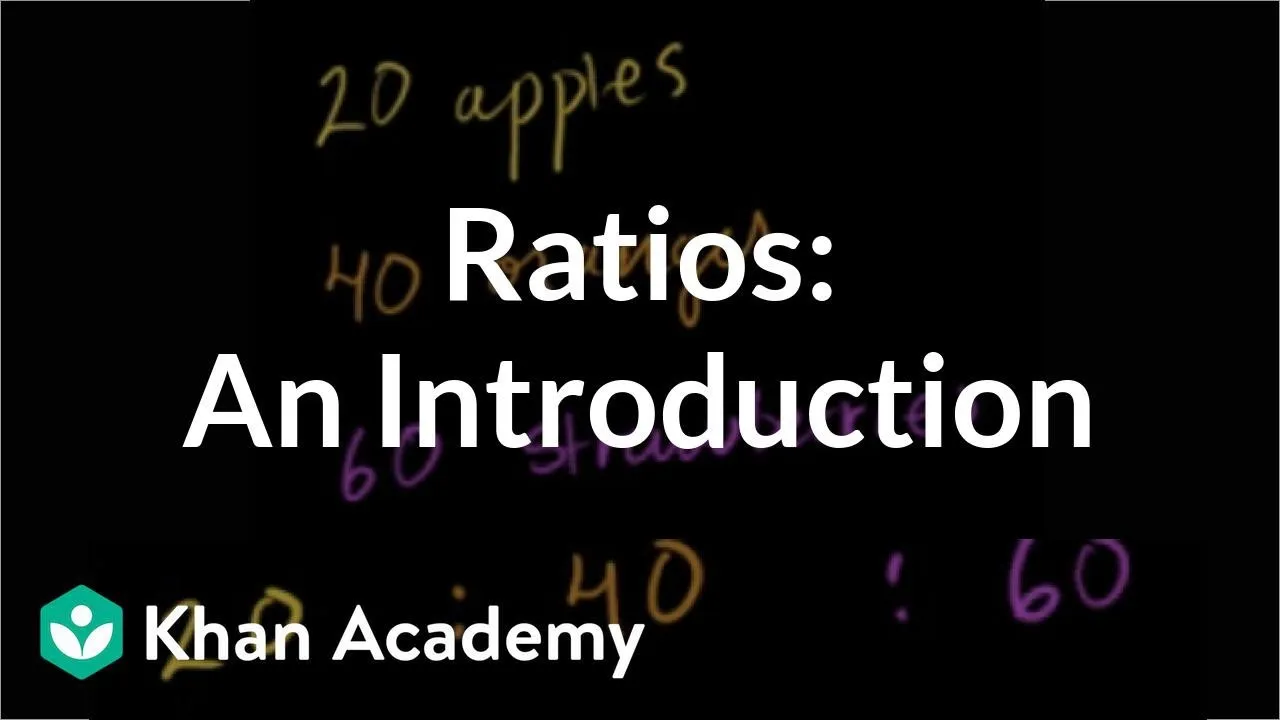 Introduction to ratios | Ratios, proportions, units, and rates | Pre ...