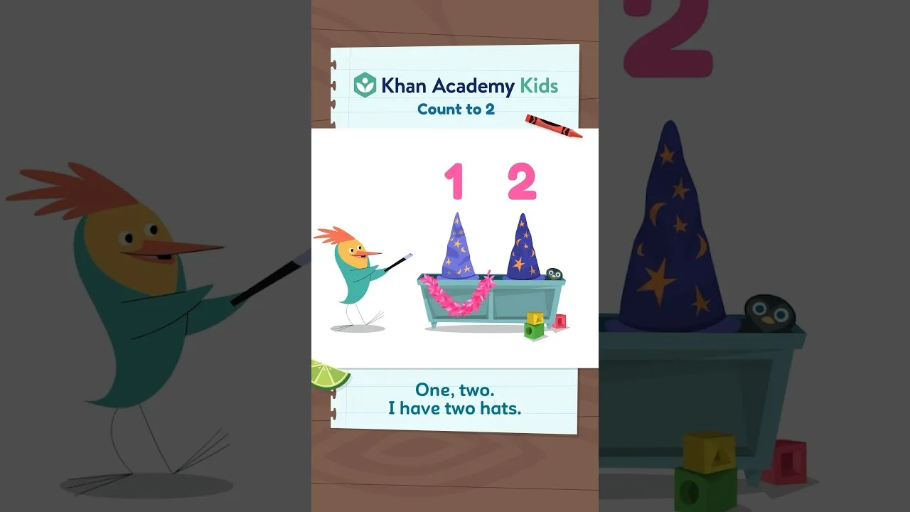 Learn to count to 2 with Peck from Khan Academy Kids. # ...