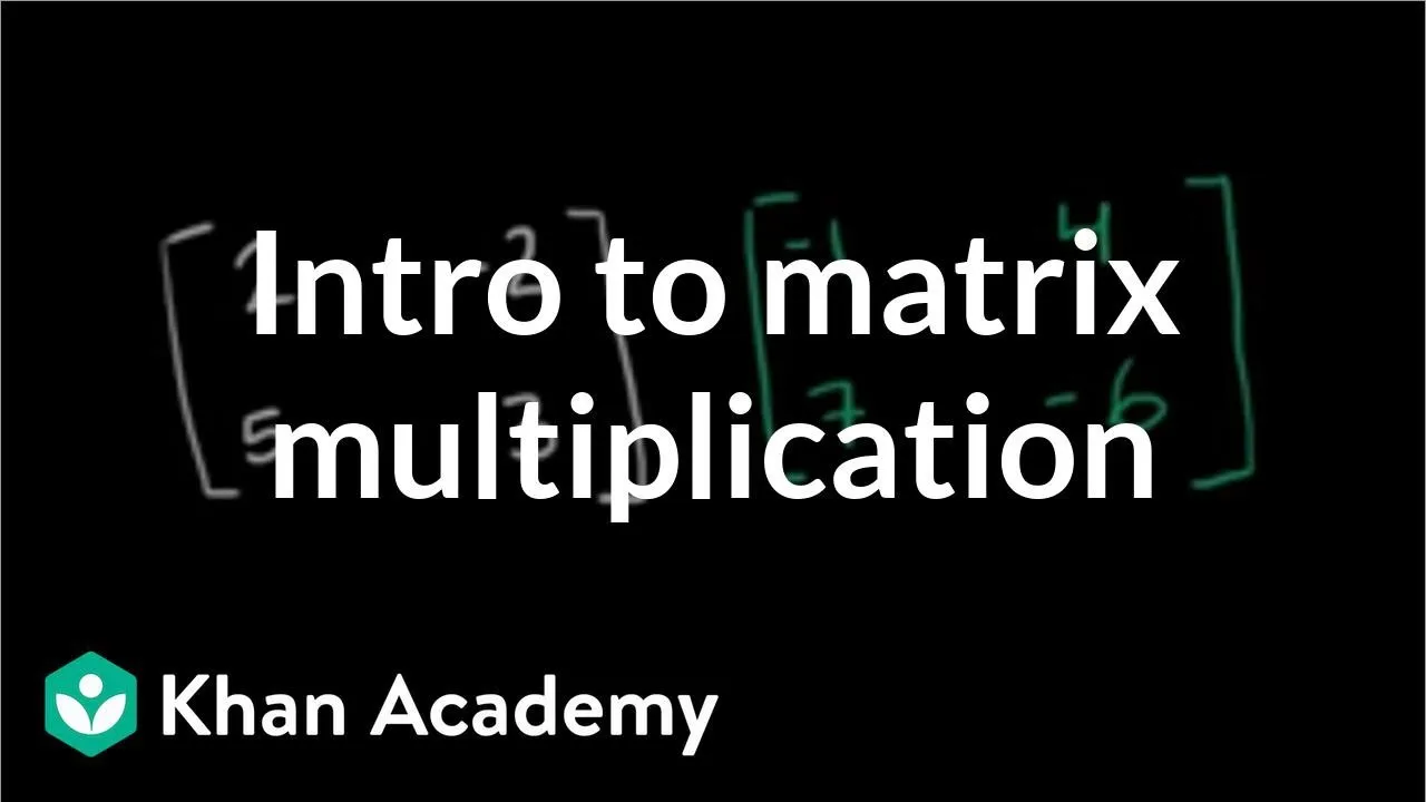 Matrix multiplication introduction | Matrices | Precalculus - ClassX