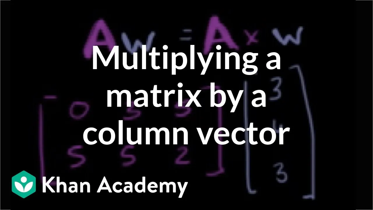 Multiplying a matrix by a column vector | Matrices | Precalculus - ClassX
