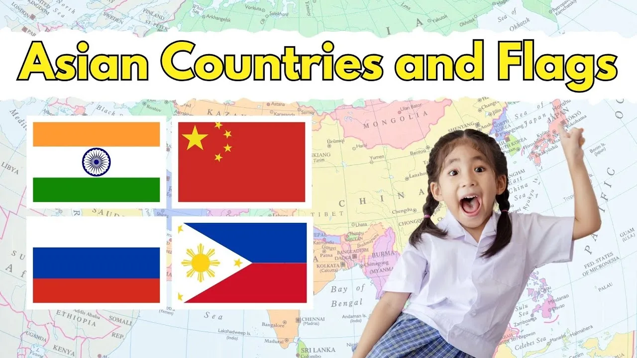 All Asian Countries and Flags | Video for Kids - ClassX