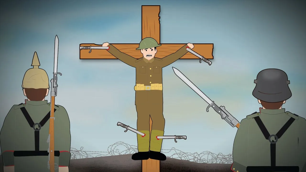 Allied soldiers Crucified by Germans in WW1 - ClassX
