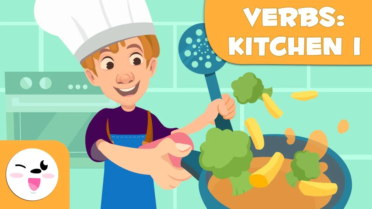 COOKING VERBS for Kids - Peel, Chop, Fry, Toast, Blend... - Episode 1 ...