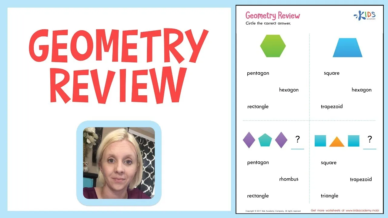 Geometry for 1st and 2nd grade - Geometry Review - Hexagon, Trapezoid ...