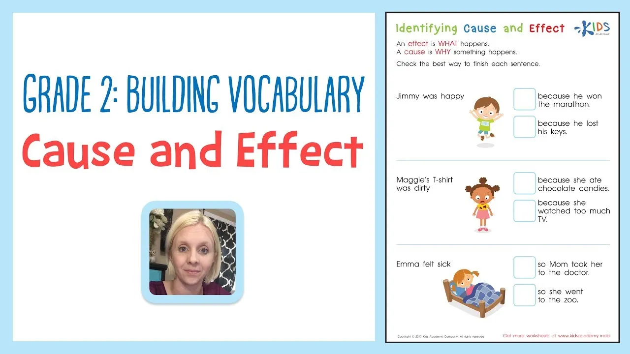 Grade 2: Building Vocabulary - Cause and Effect Worksheets - ClassX