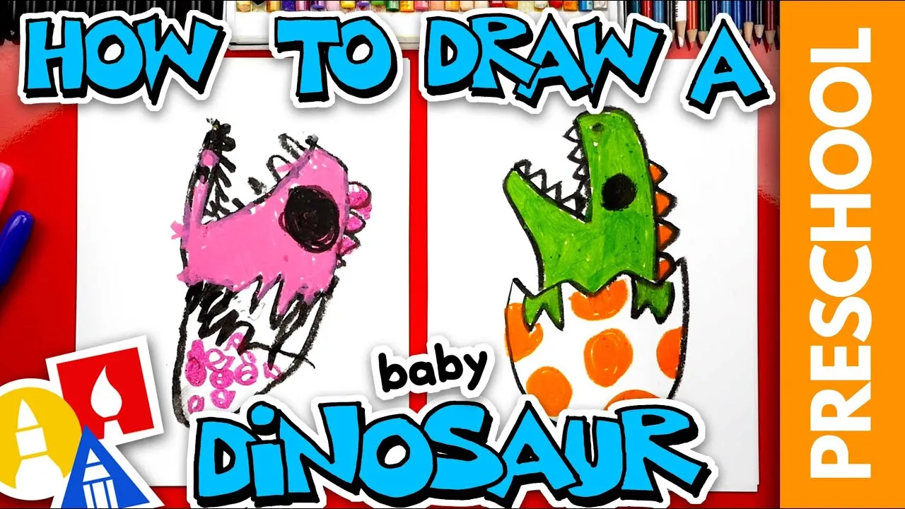 How To Draw A Baby Dinosaur Hatching From An Egg - Preschool - ClassX