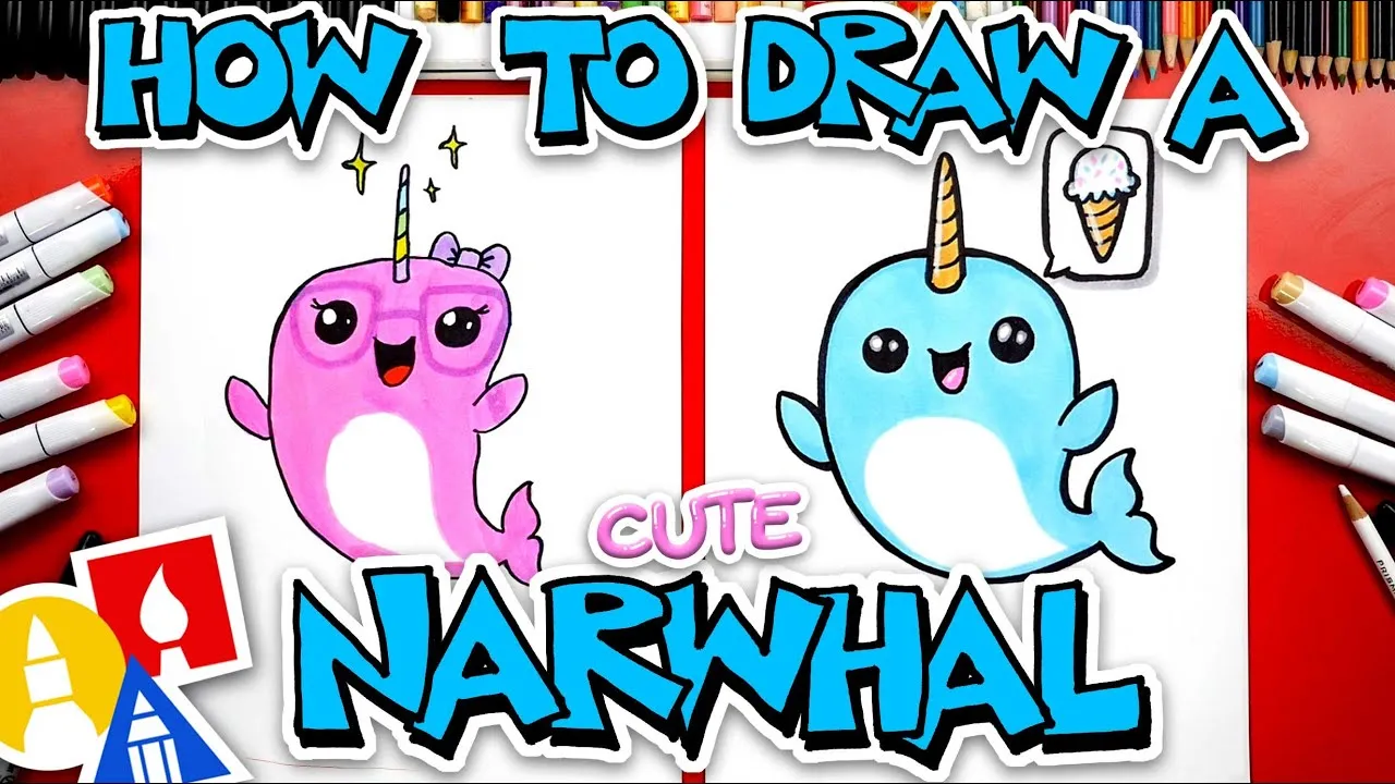 How To Draw A Cute Cartoon Narwhal - ClassX