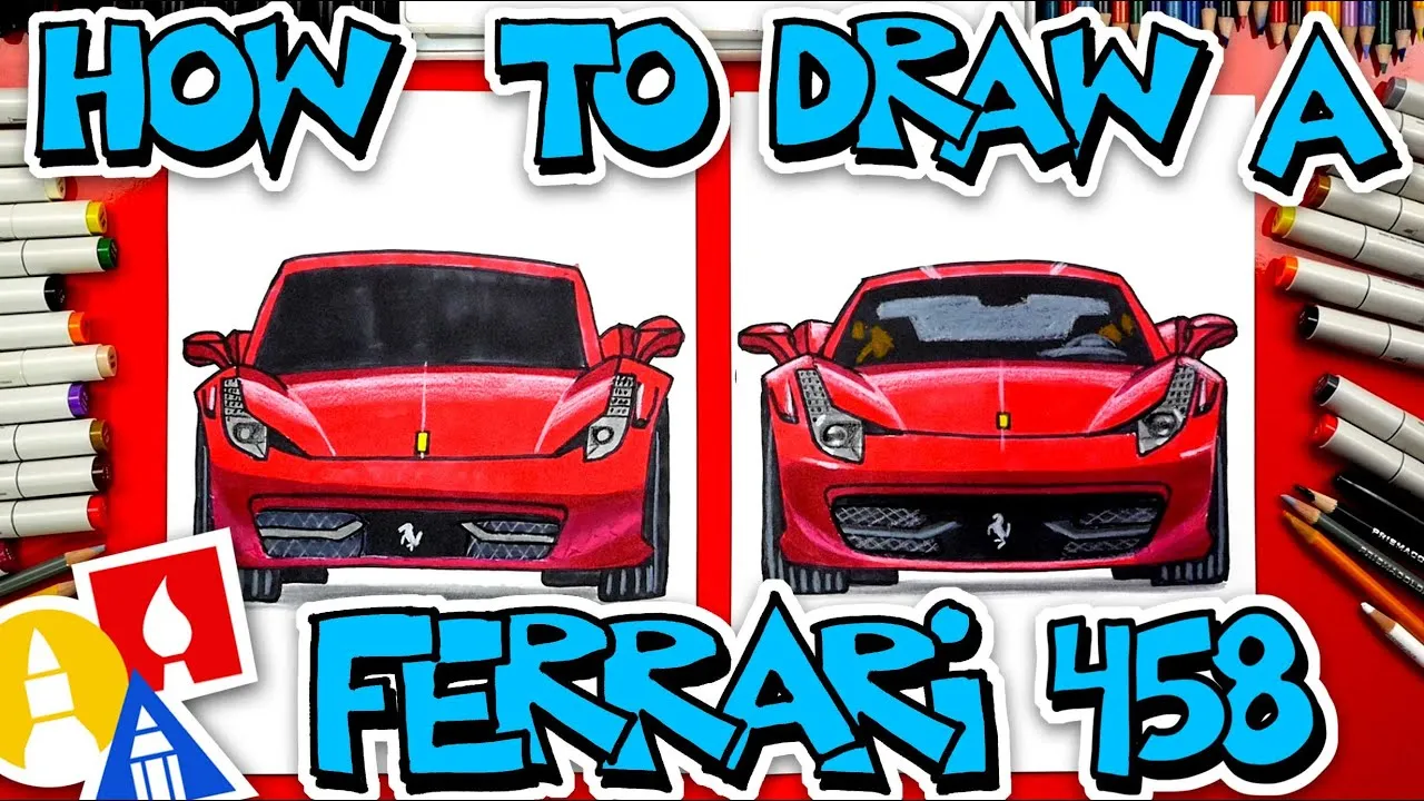 How To Draw A Ferrari 458 (Front View) - ClassX