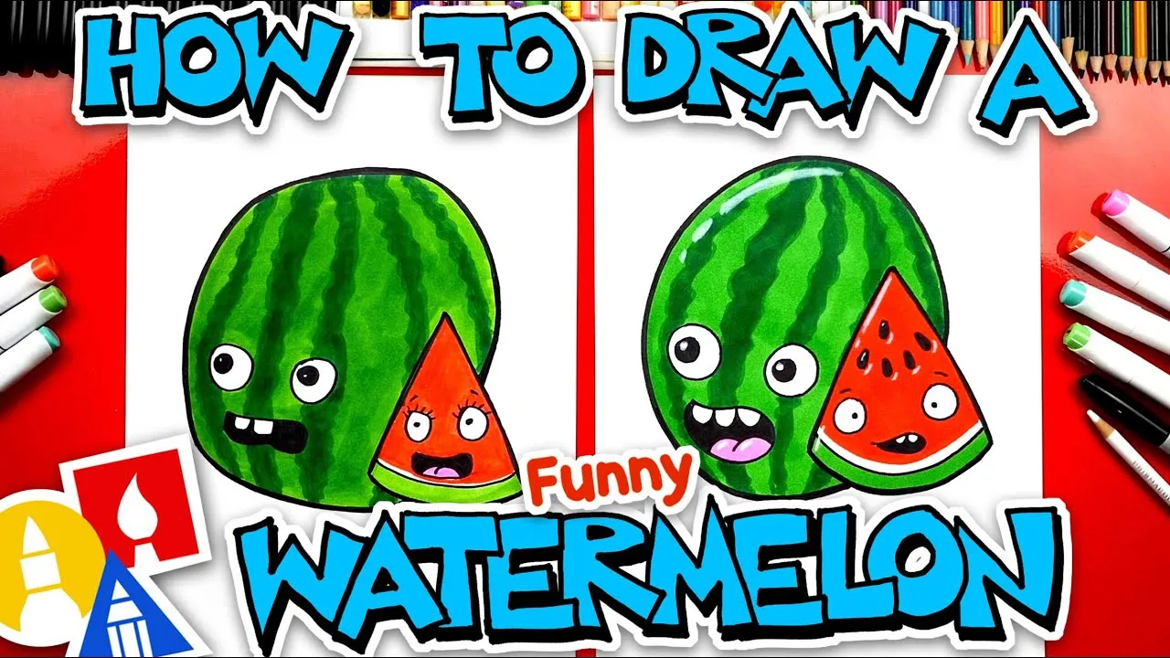 How To Draw A Funny Cartoon Watermelon - ClassX