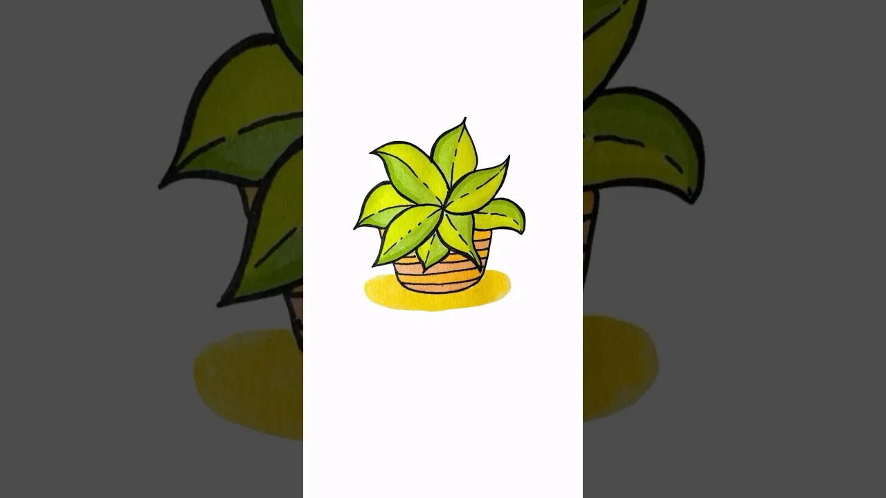 How to draw a potted plant - ClassX