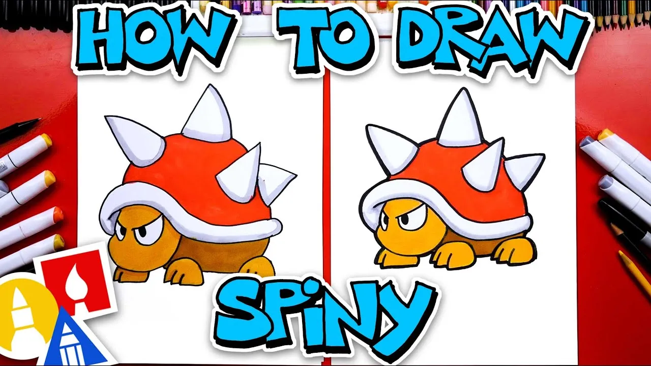 How To Draw Spiny From Mario - ClassX