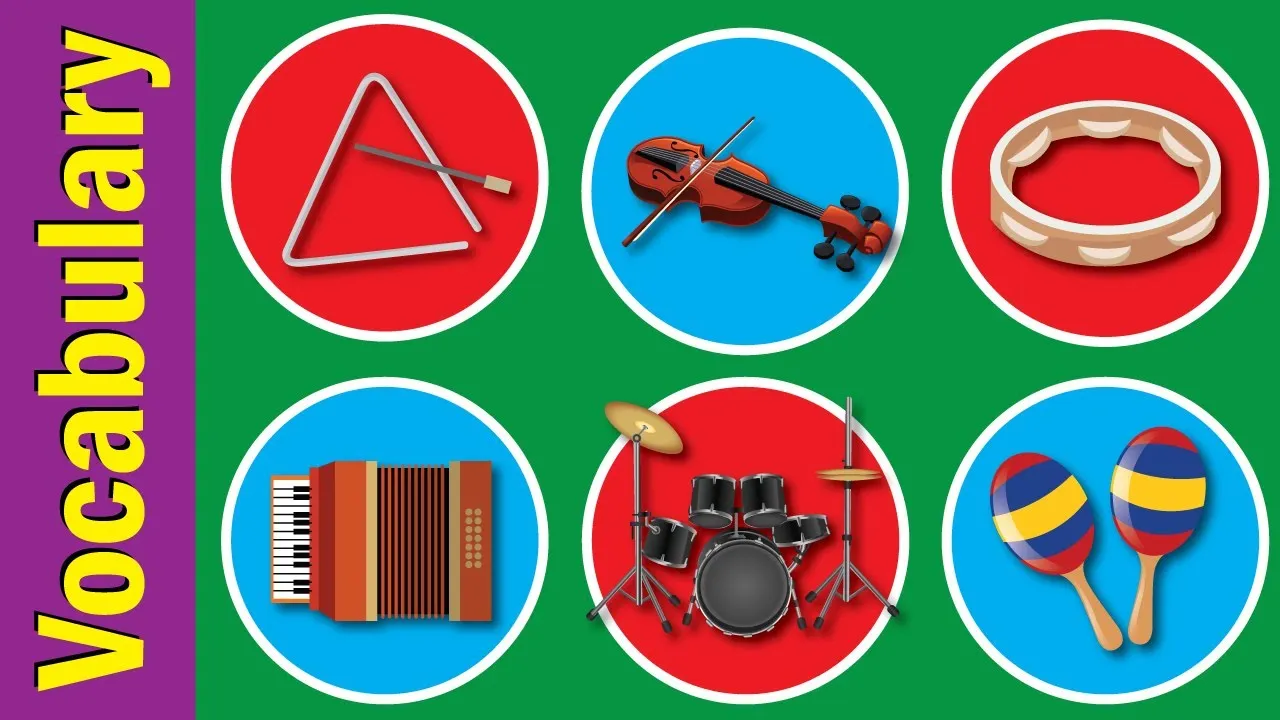 Kids Vocabulary - Musical Instruments | Learn 10 Musical Instrument ...