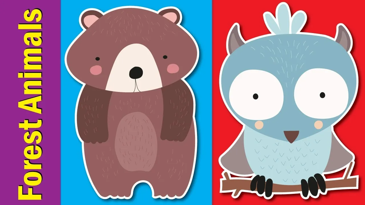 Learn Forest Animals for Kids | Video Flashcards | Kindergarten ...