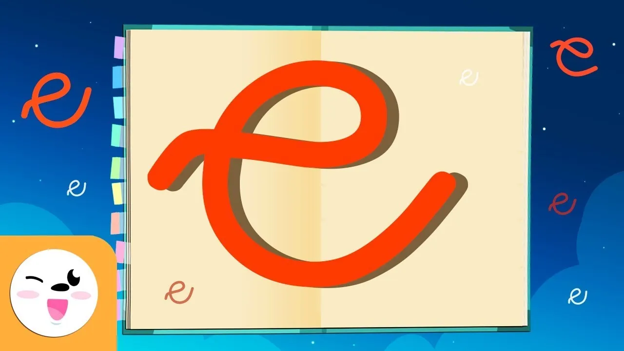 Letter E: cursive script - The alphabet for kids - ClassX