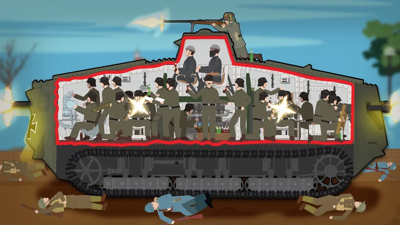 Life Inside a WWI A7V Tank (Cross Section) - ClassX