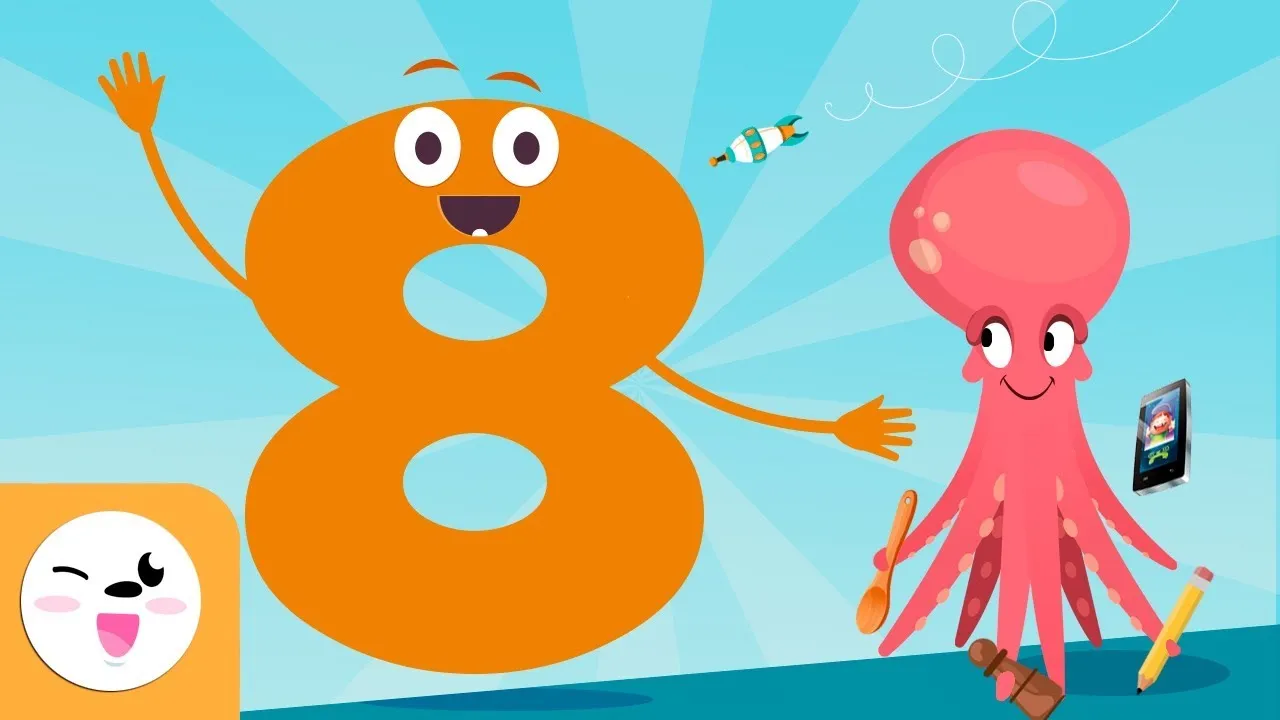 Number 8 - Learn to Count - Numbers from 1 to 10 - The Number Eight ...