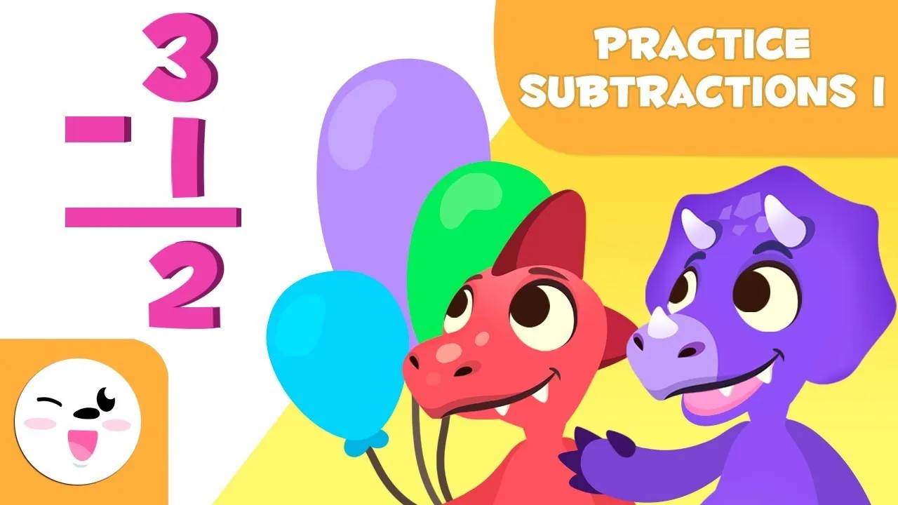 Subtraction exercises for kids - Learn to subtract with Dino and Saury ...