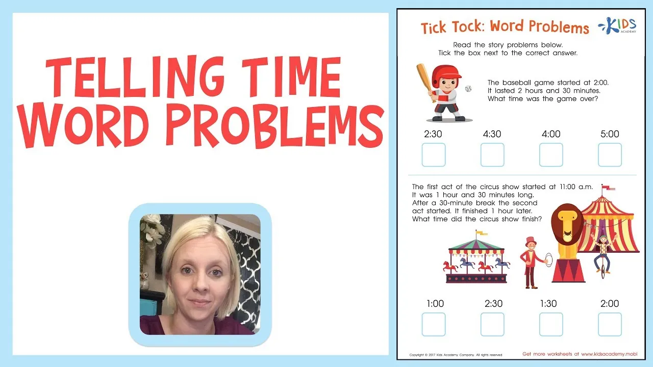 Telling Time Word Problems | Math | 1st Grade - ClassX