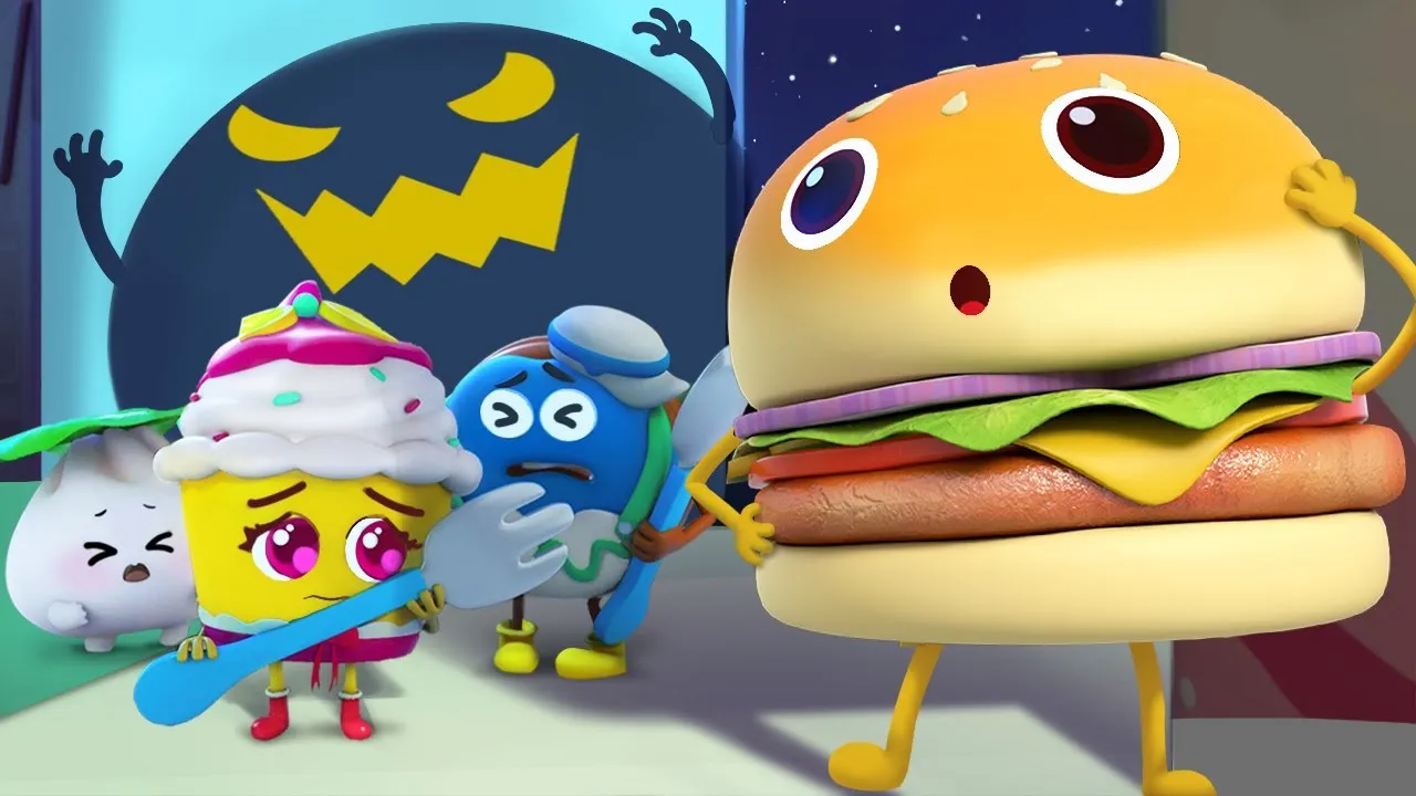 The Strange Sound in the Dark | Donut, Burger | Food Cartoon for Kids ...